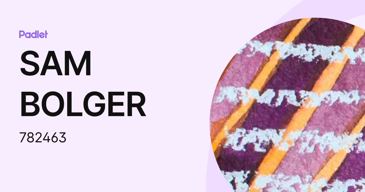 SAM BOLGER (782463) profile | Padlet