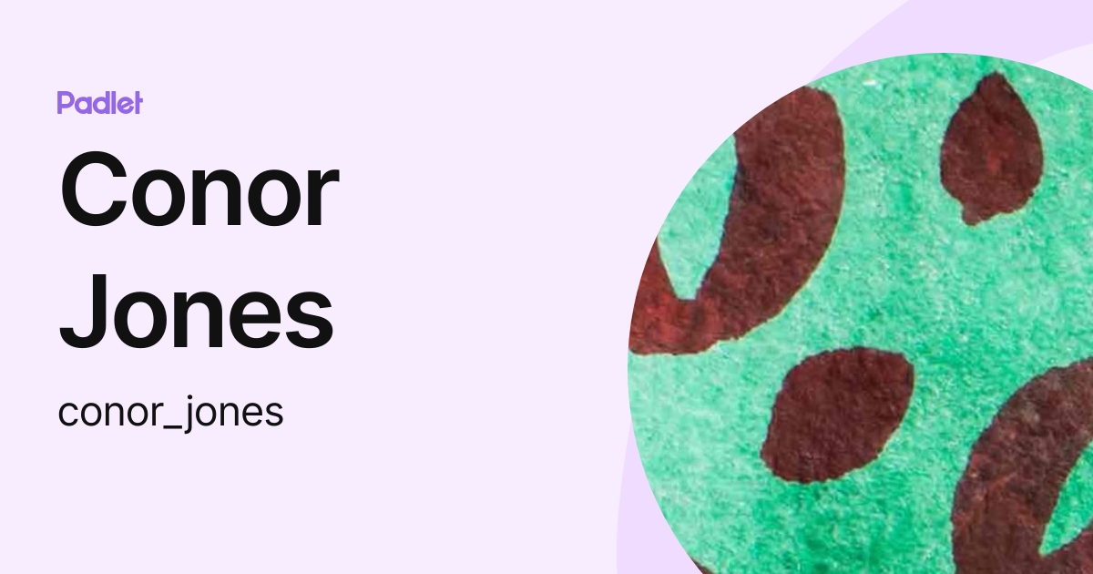 Conor Jones (conor_jones) profile | Padlet