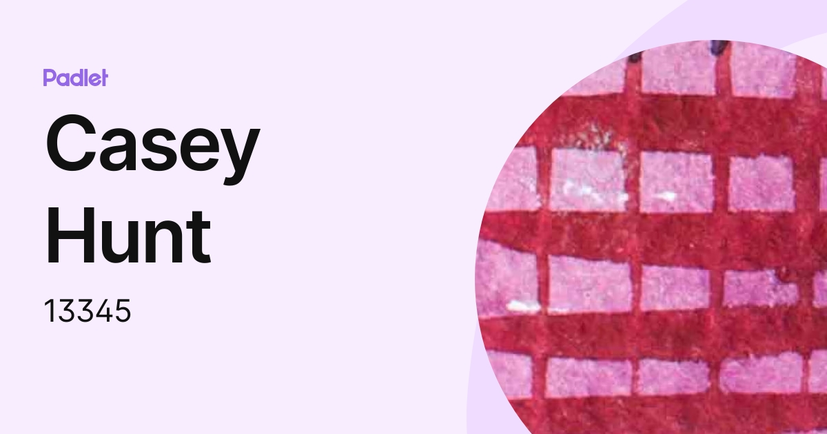 Casey Hunt (13345) profile | Padlet