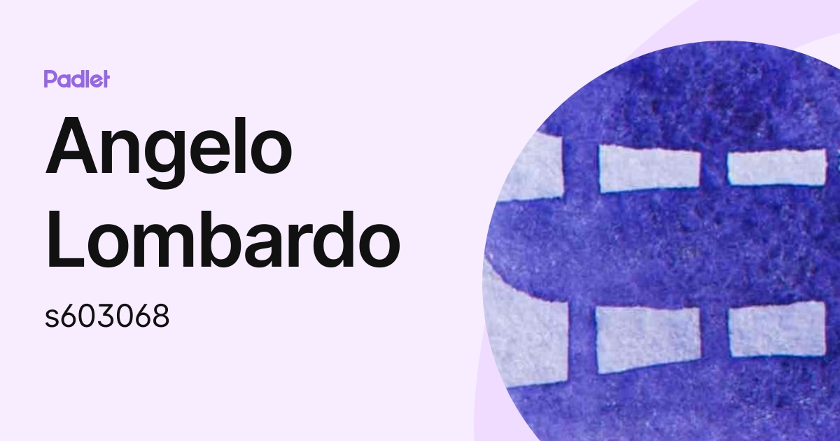 Angelo Lombardo (s603068) profile | Padlet