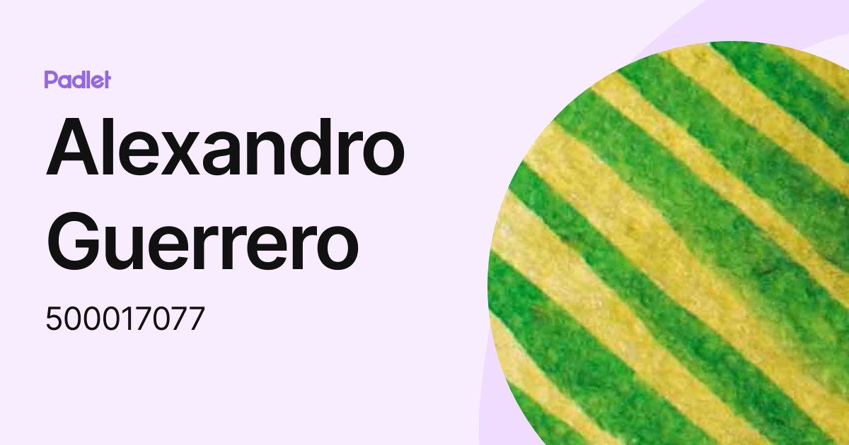 Alexandro Guerrero (500017077) profile | Padlet