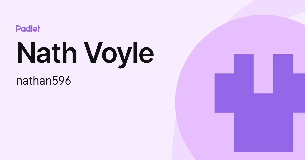 Nath Voyle (nathan596) profile | Padlet