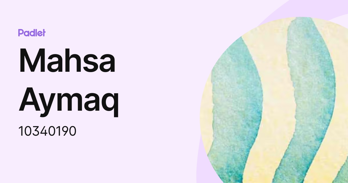 Mahsa Aymaq (10340190) profile | Padlet