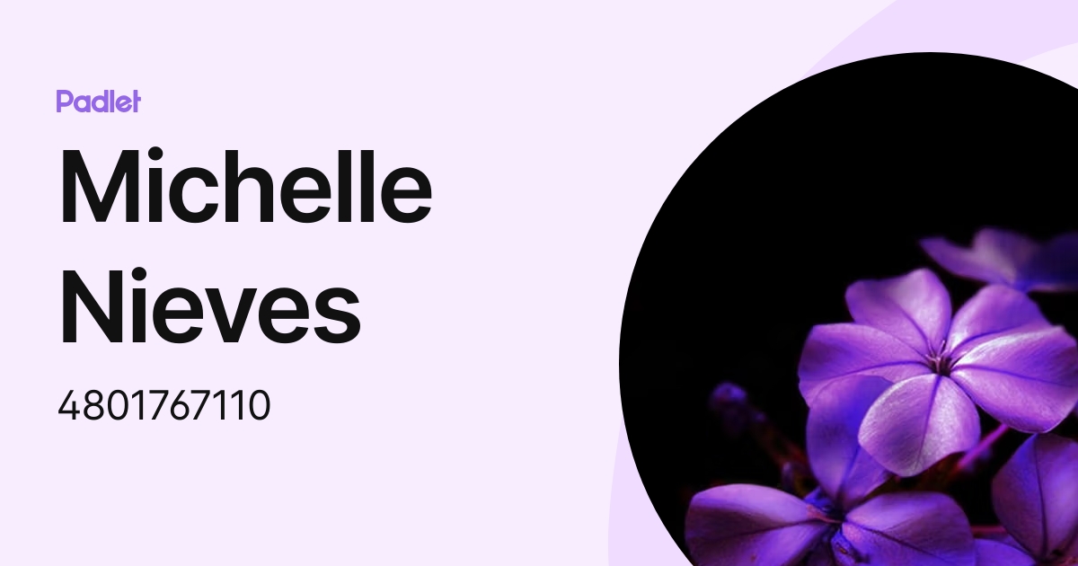 Michelle Nieves (4801767110) profile | Padlet