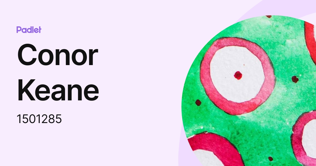 Conor Keane (1501285) profile | Padlet