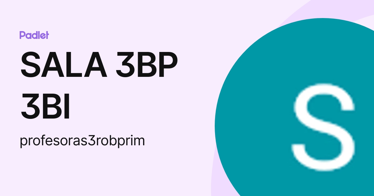 SALA 3BP 3BI (profesoras3robprim) profile | Padlet