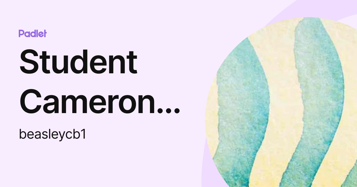 Student Cameron Beasley (beasleycb1) profile | Padlet