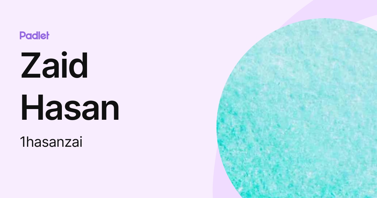 Zaid Hasan (1hasanzai) profile | Padlet