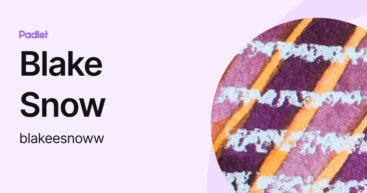 Blake Snow (blakeesnoww) profile | Padlet