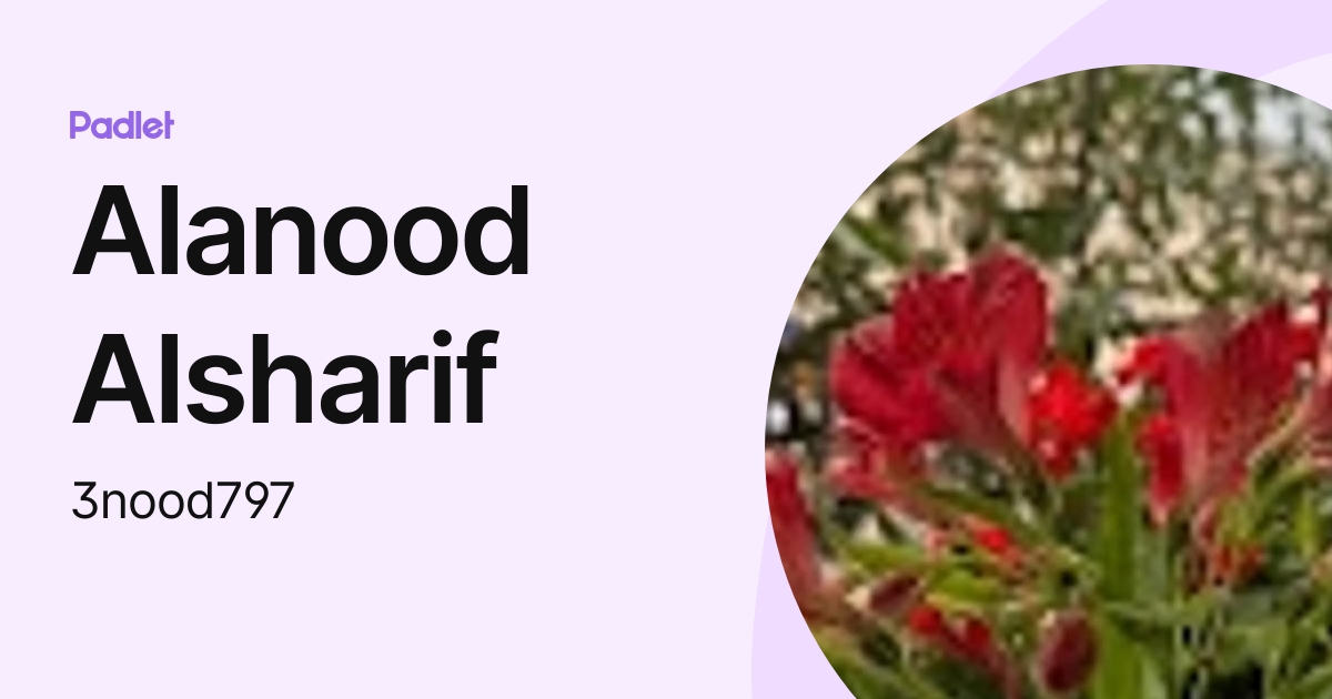 Alanood Alsharif (3nood797) profile | Padlet