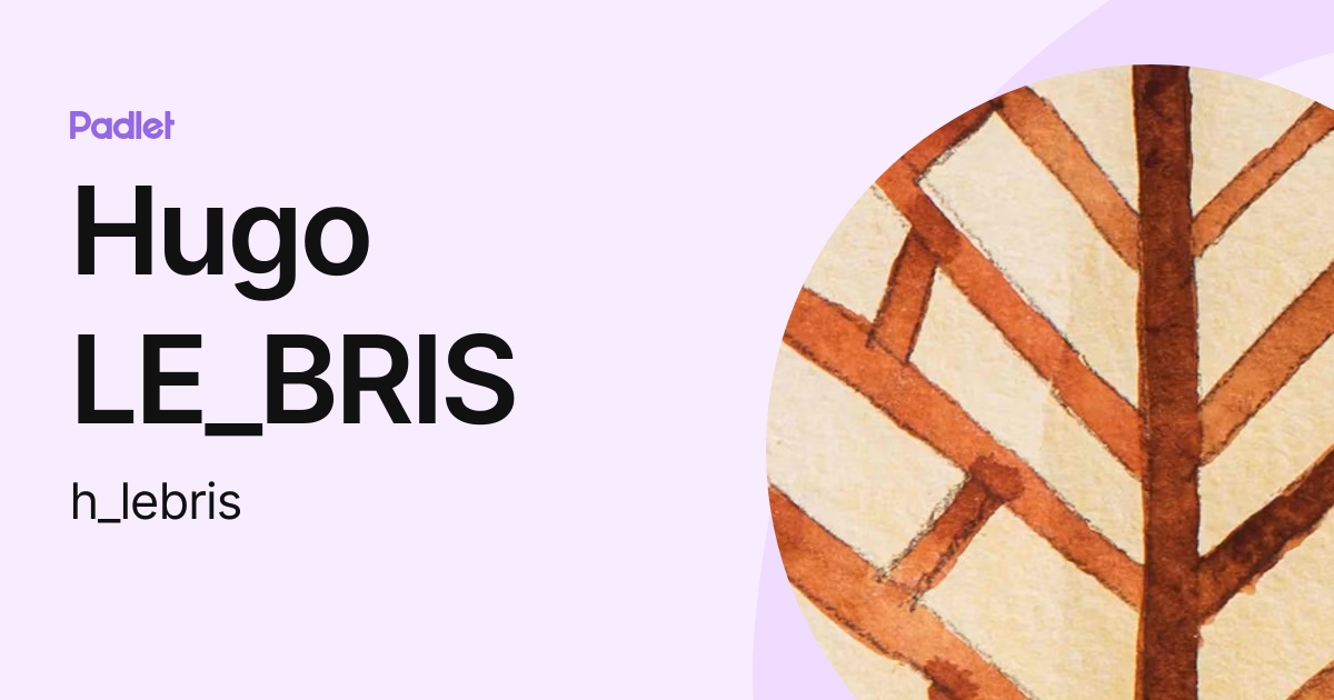 Hugo LE_BRIS (h_lebris) profile | Padlet