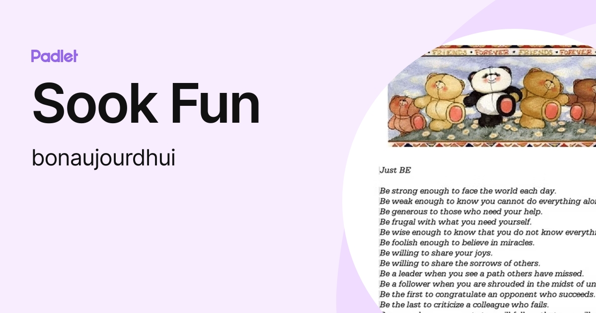 Sook Fun (bonaujourdhui) profile | Padlet