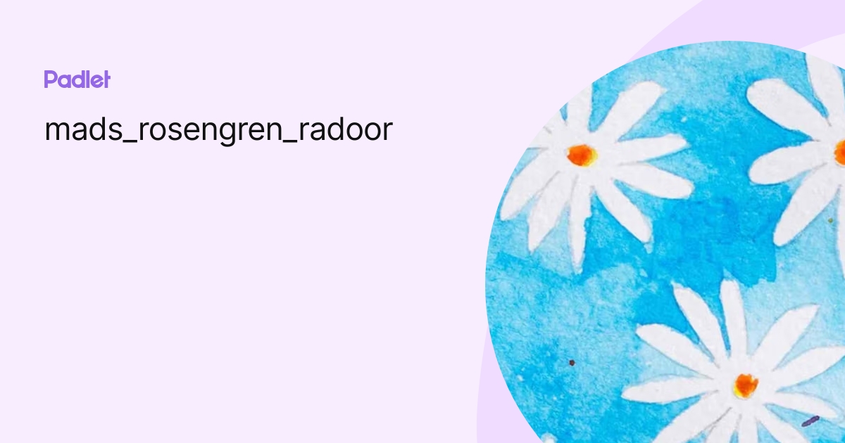 mads_rosengren_radoor profile | Padlet