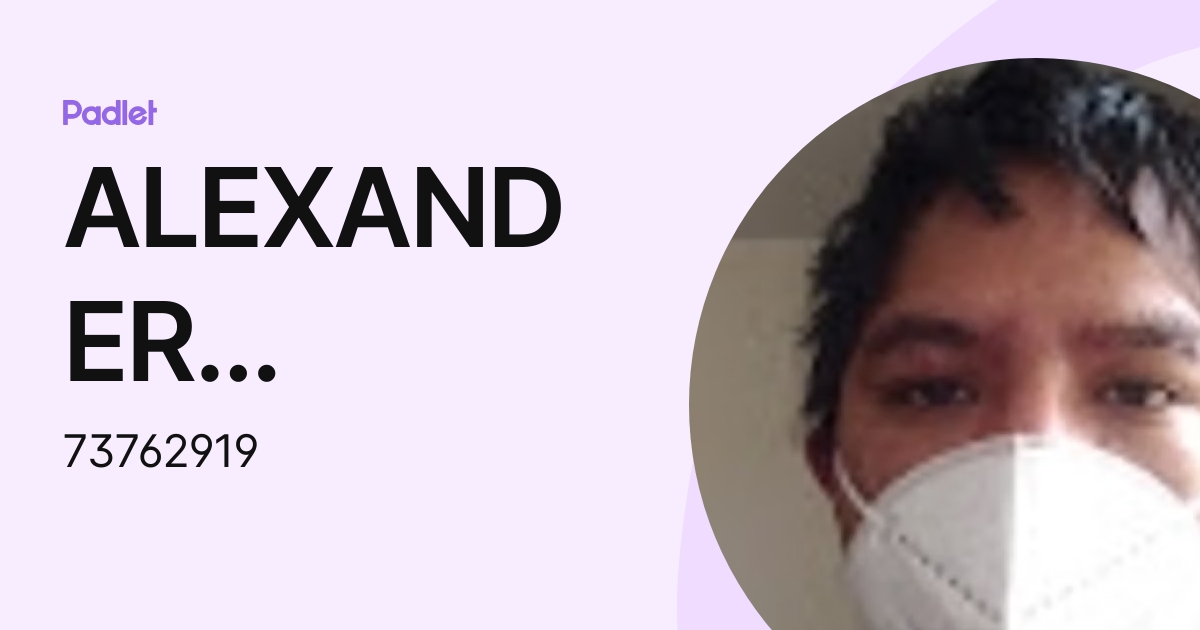 ALEXANDER FERNANDEZ BACA QUIROGA (73762919) profile | Padlet