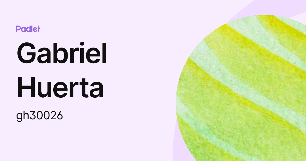 Gabriel Huerta (gh30026) profile | Padlet