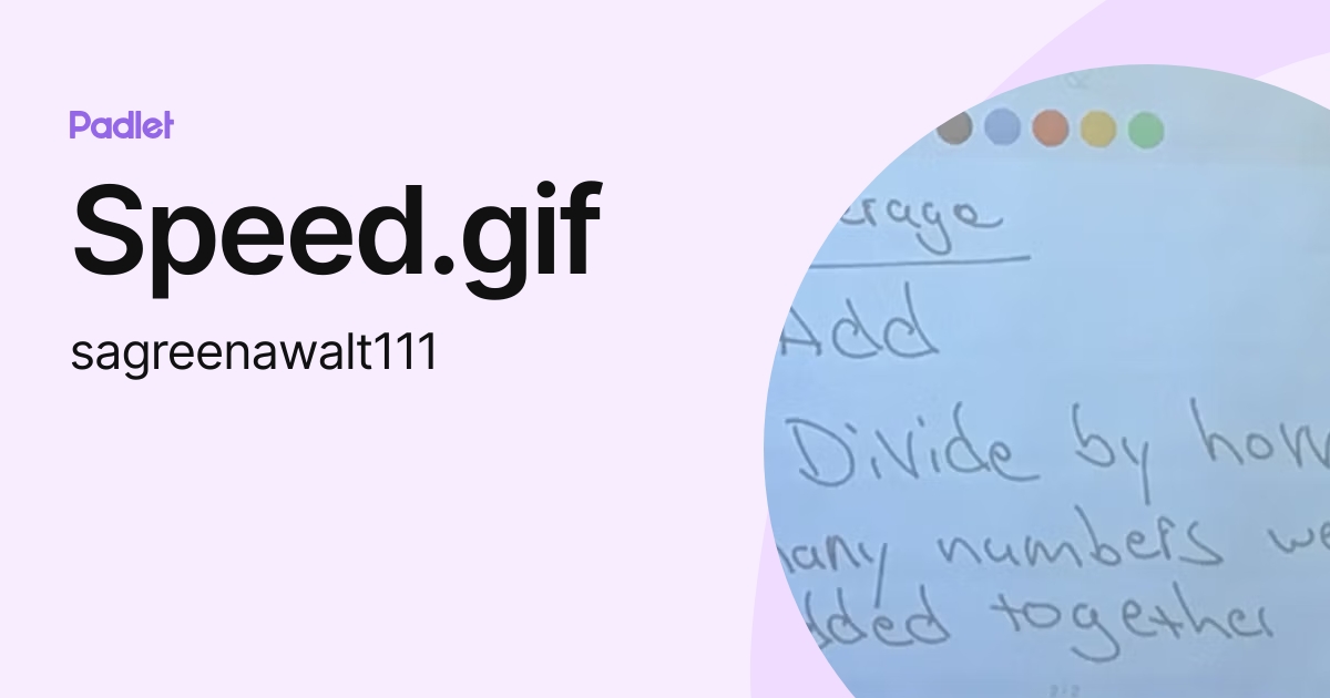 Speed.gif (sagreenawalt111) profile | Padlet