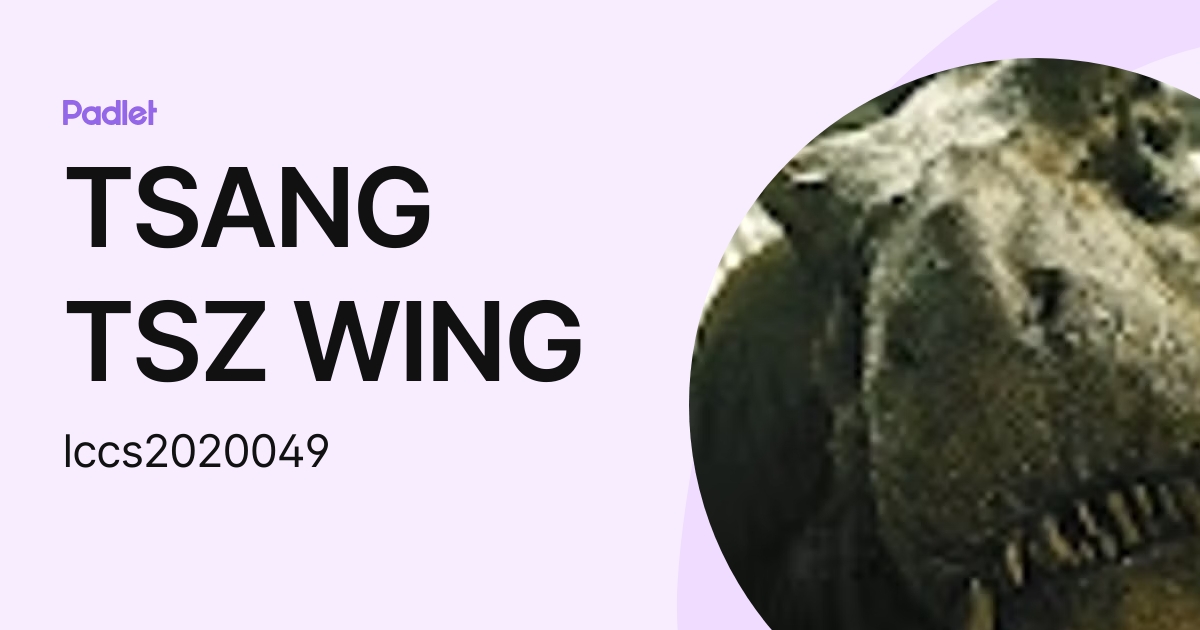 TSANG TSZ WING (lccs2020049) profile | Padlet