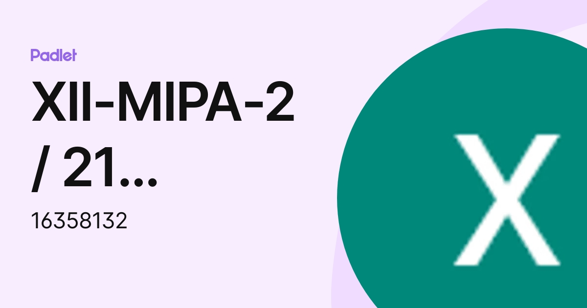 XII-MIPA-2 / 21 Michello Rayhan Manuel (16358132) profile | Padlet