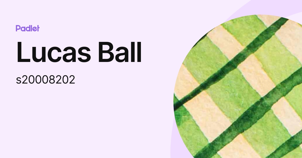Lucas Ball (s20008202) profile | Padlet