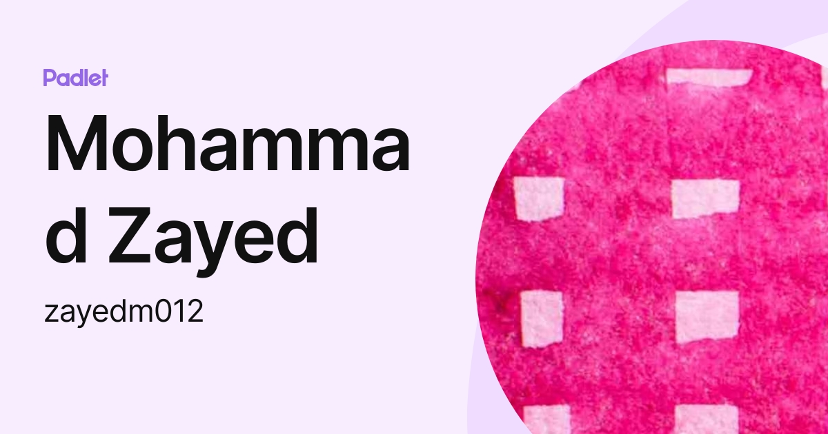 Mohammad Zayed (zayedm012) profile | Padlet