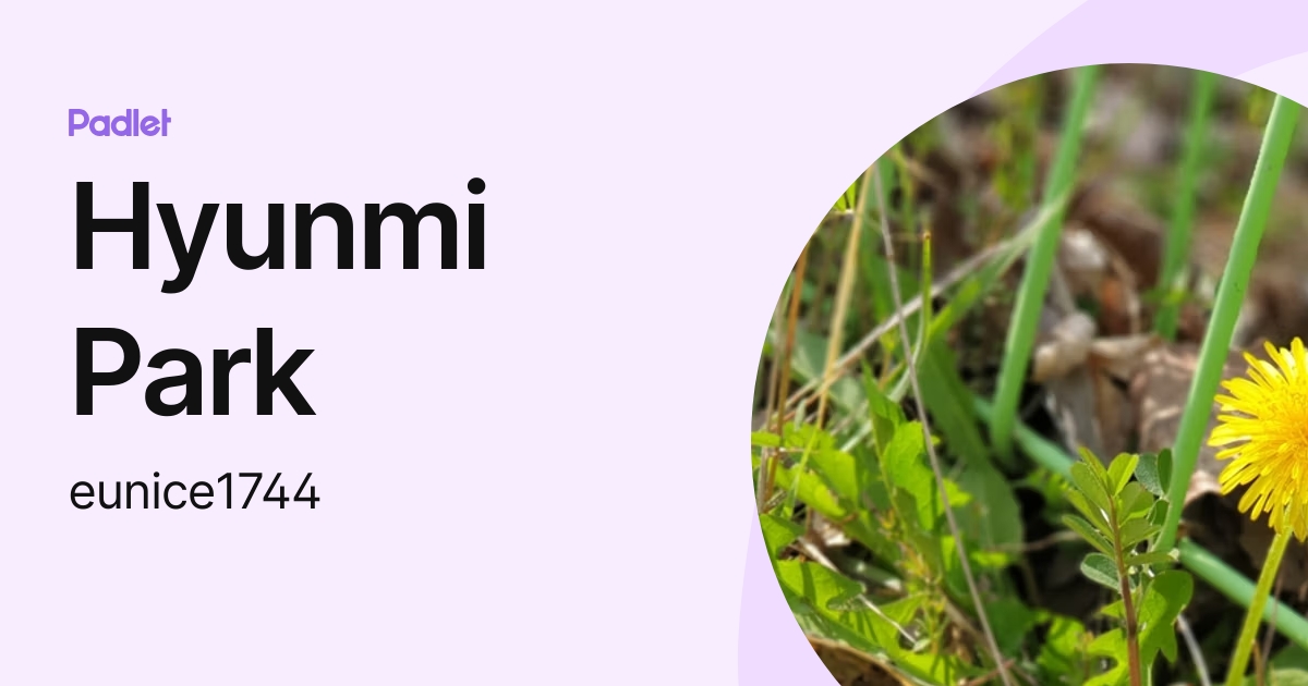 Hyunmi Park (eunice1744) profile | Padlet