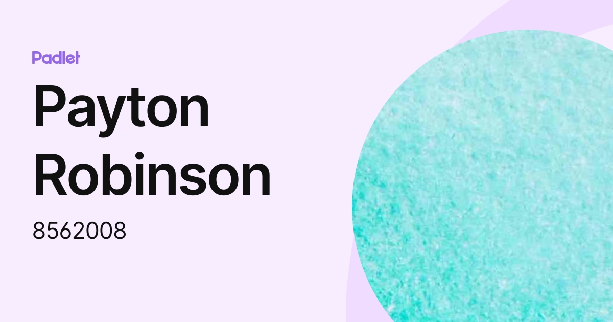 Payton Robinson (8562008) profile | Padlet