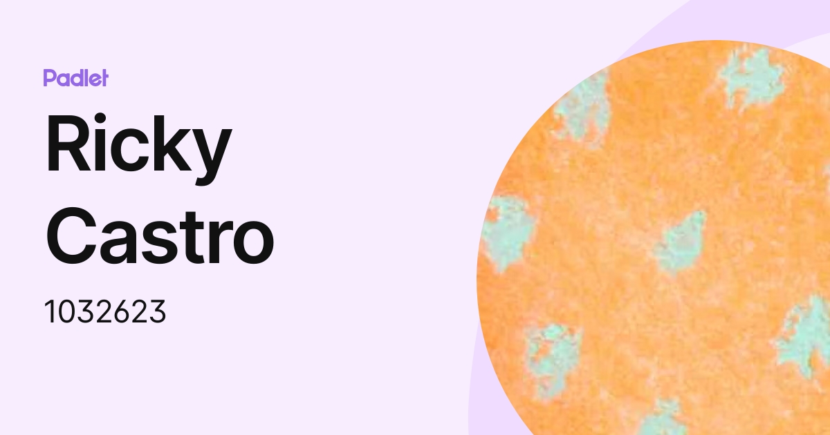 Ricky Castro (1032623) profile | Padlet