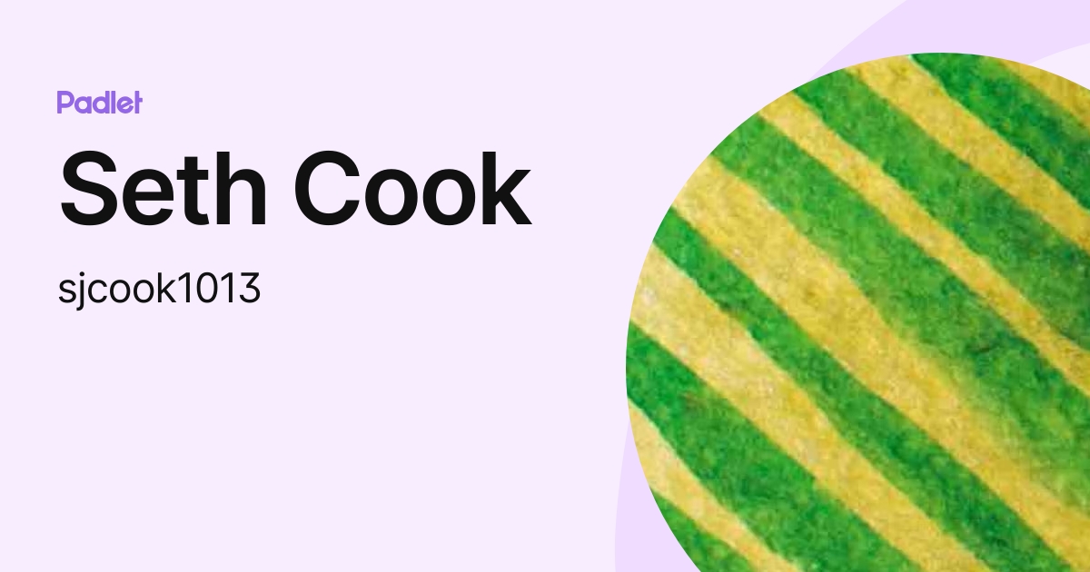 Seth Cook (sjcook1013) profile | Padlet