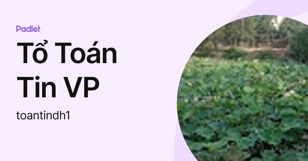 Tổ Toán Tin VP (toantindh1) profile | Padlet