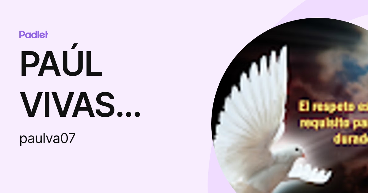 PAÚL VIVAS ARENAS (paulva07) profile | Padlet