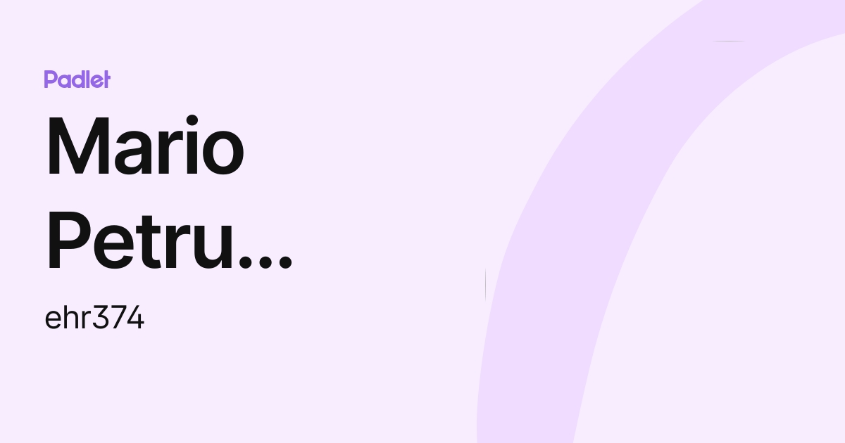 Mario Petru Pascu (ehr374) profile | Padlet