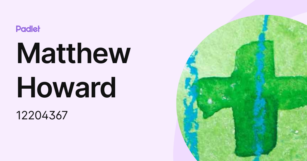 Matthew Howard (12204367) profile | Padlet