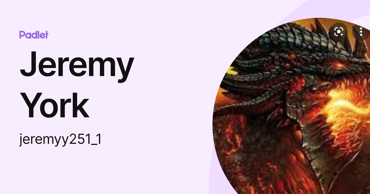 Jeremy York (jeremyy25) profile | Padlet