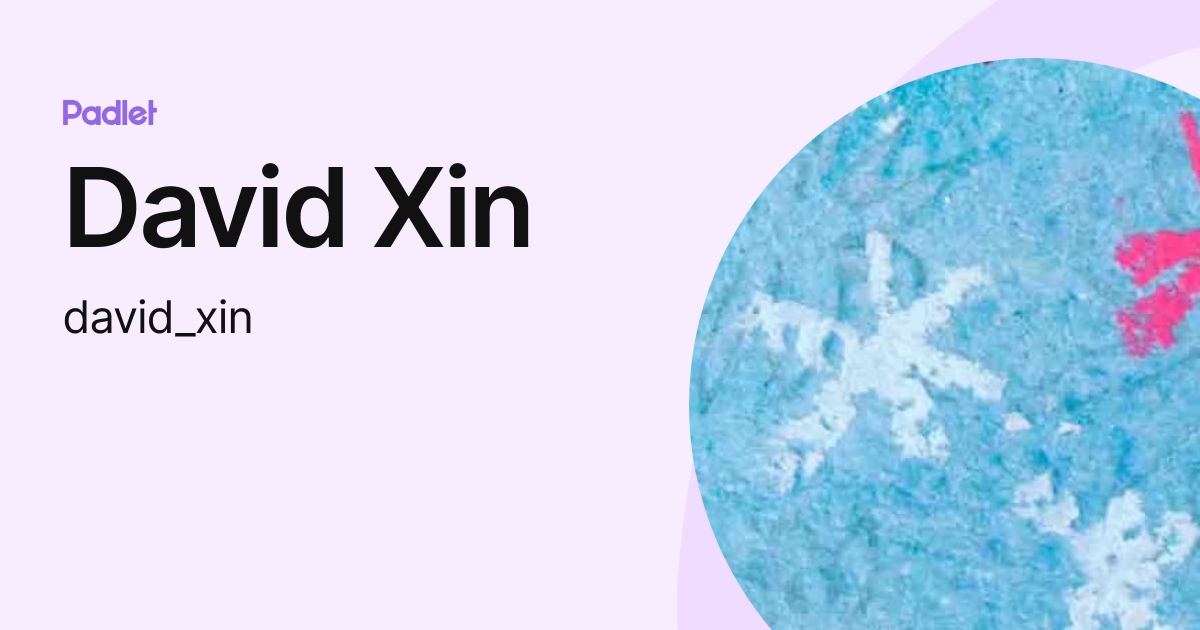 David Xin (david_xin) profile | Padlet