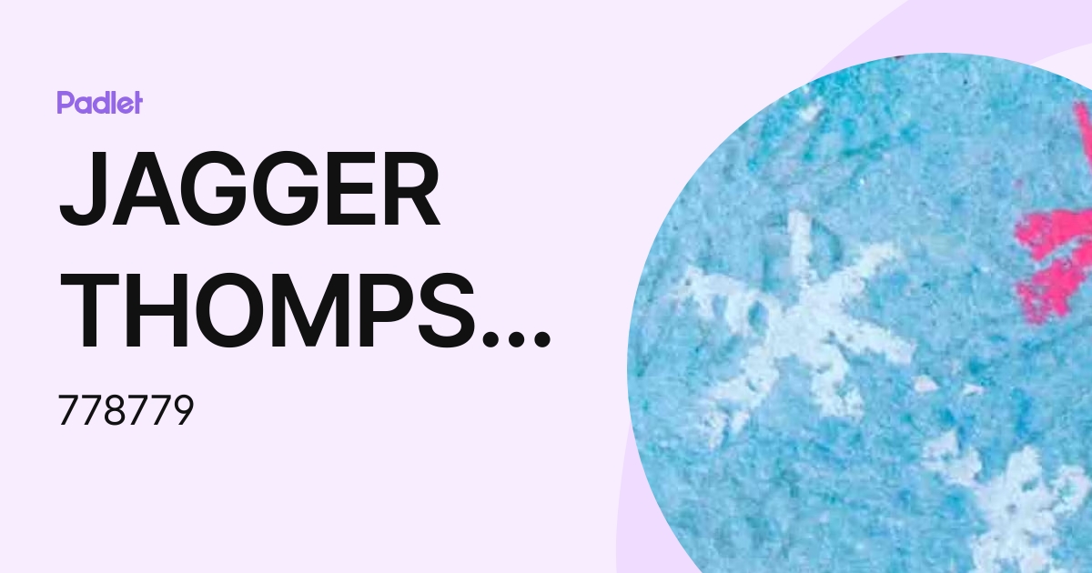 JAGGER THOMPSON (778779) profile | Padlet