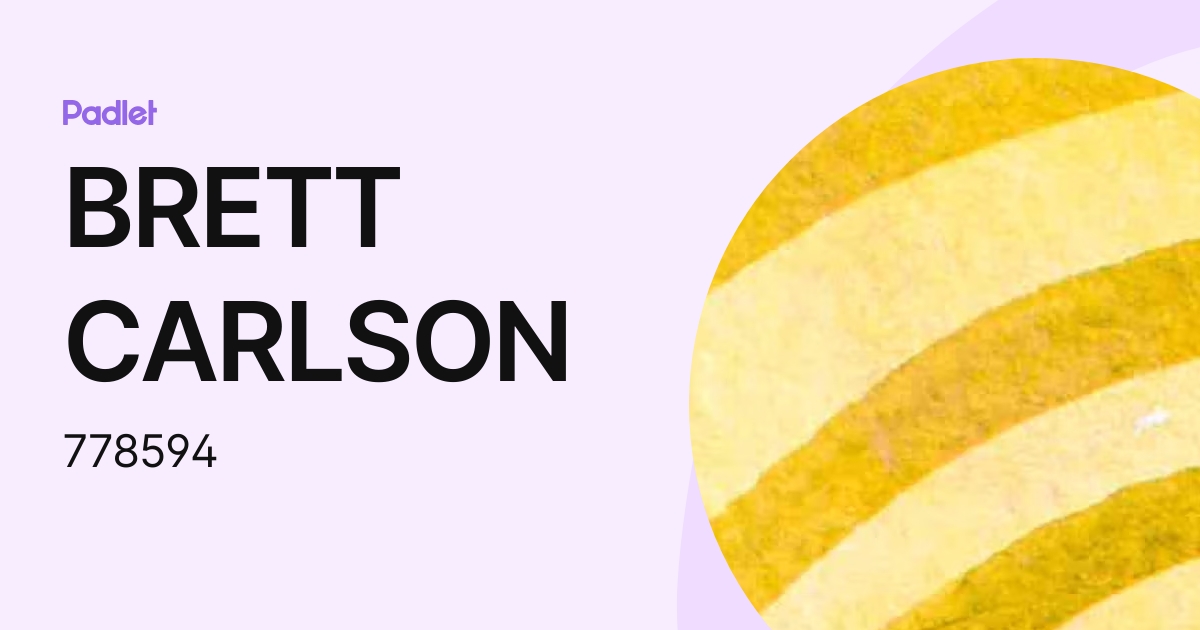 BRETT CARLSON (778594) profile | Padlet