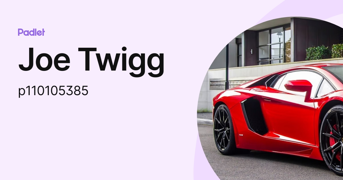 Joe Twigg (p110105385) profile | Padlet