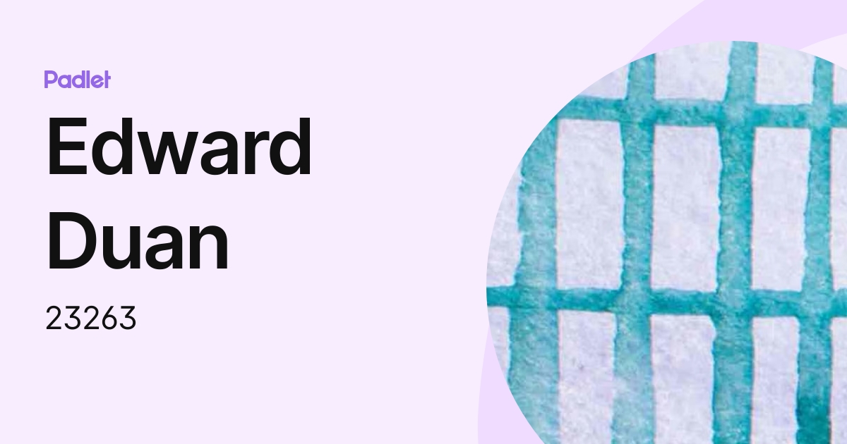 Edward Duan (23263) profile | Padlet