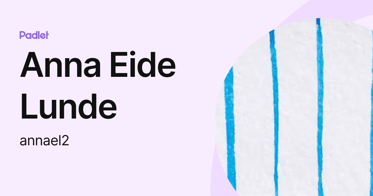 Anna Eide Lunde (annael2) profile | Padlet
