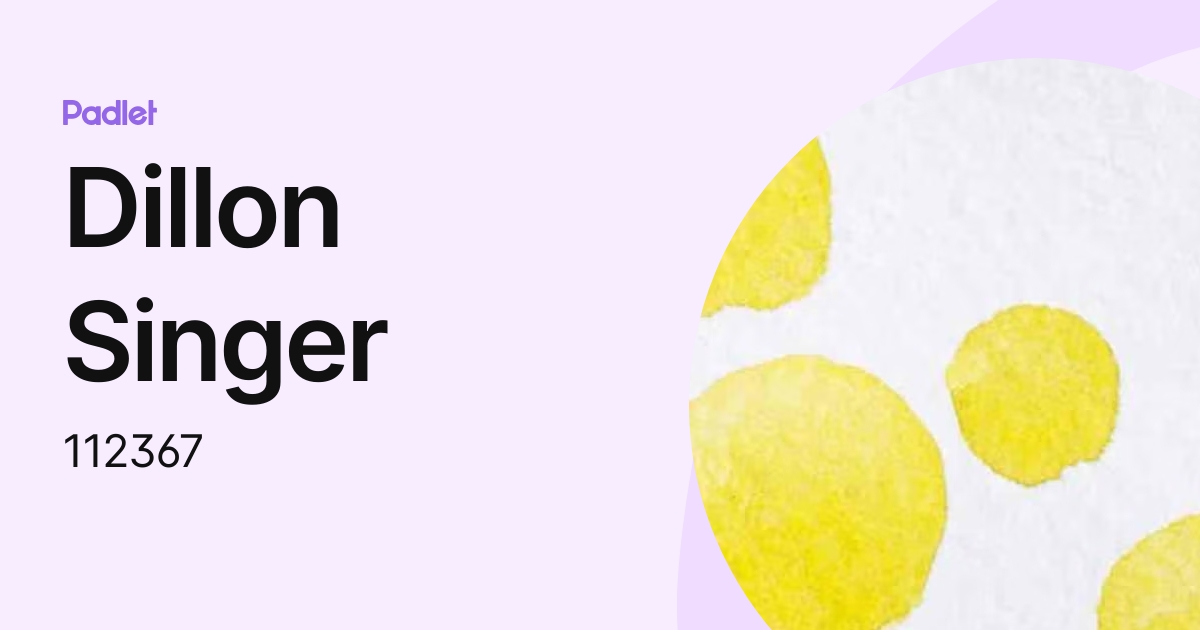 Dillon Singer (112367) profile | Padlet