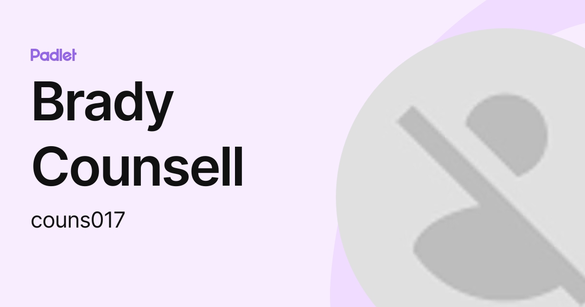 Brady Counsell (couns017) profile | Padlet