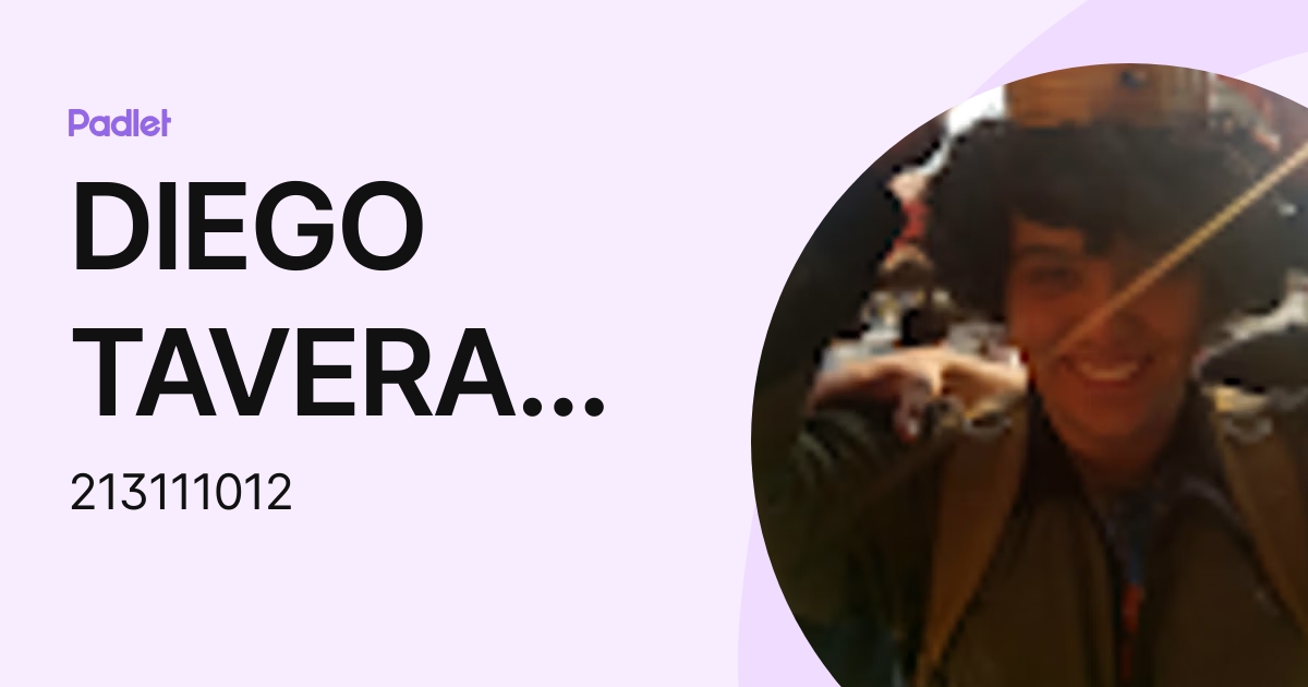 DIEGO TAVERA LOZADA (213111012) profile | Padlet