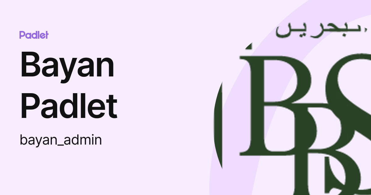 Bayan Padlet (bayan_admin) profile | Padlet