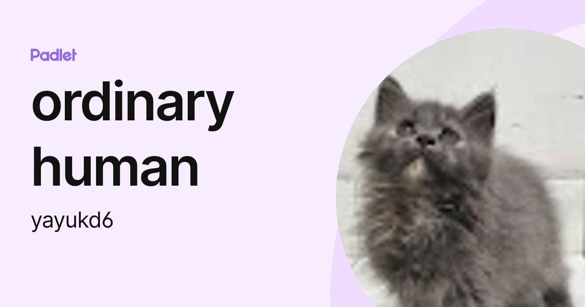 ordinary human (yayukd6) profile | Padlet