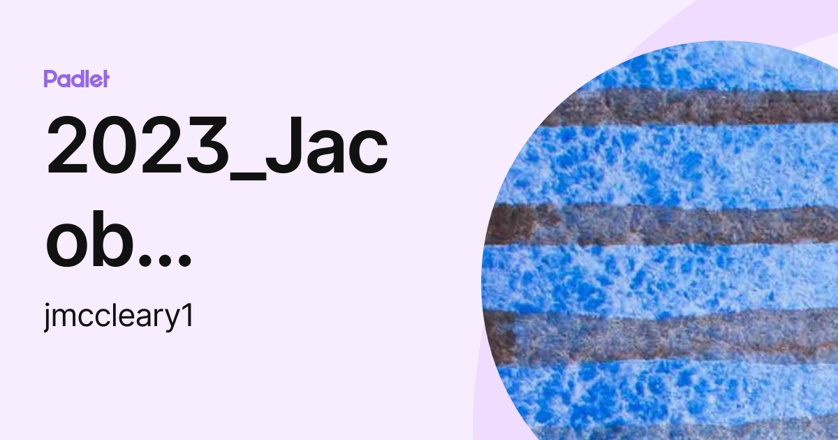 2023_Jacob McCleary (jmccleary1) profile | Padlet