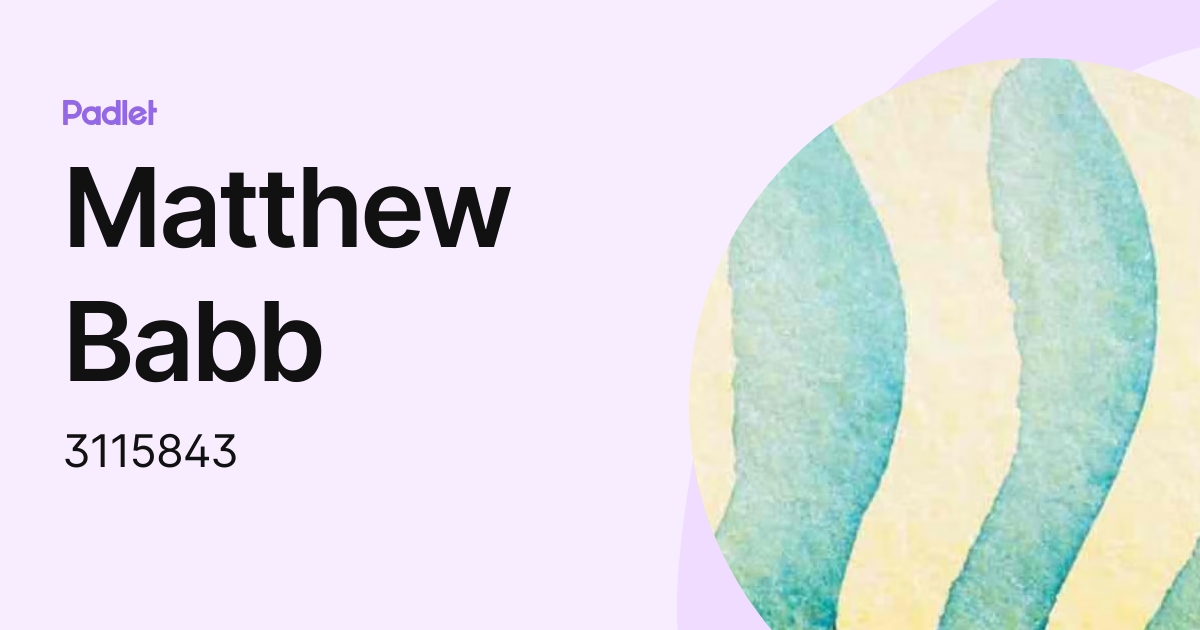 Matthew Babb (3115843) profile | Padlet