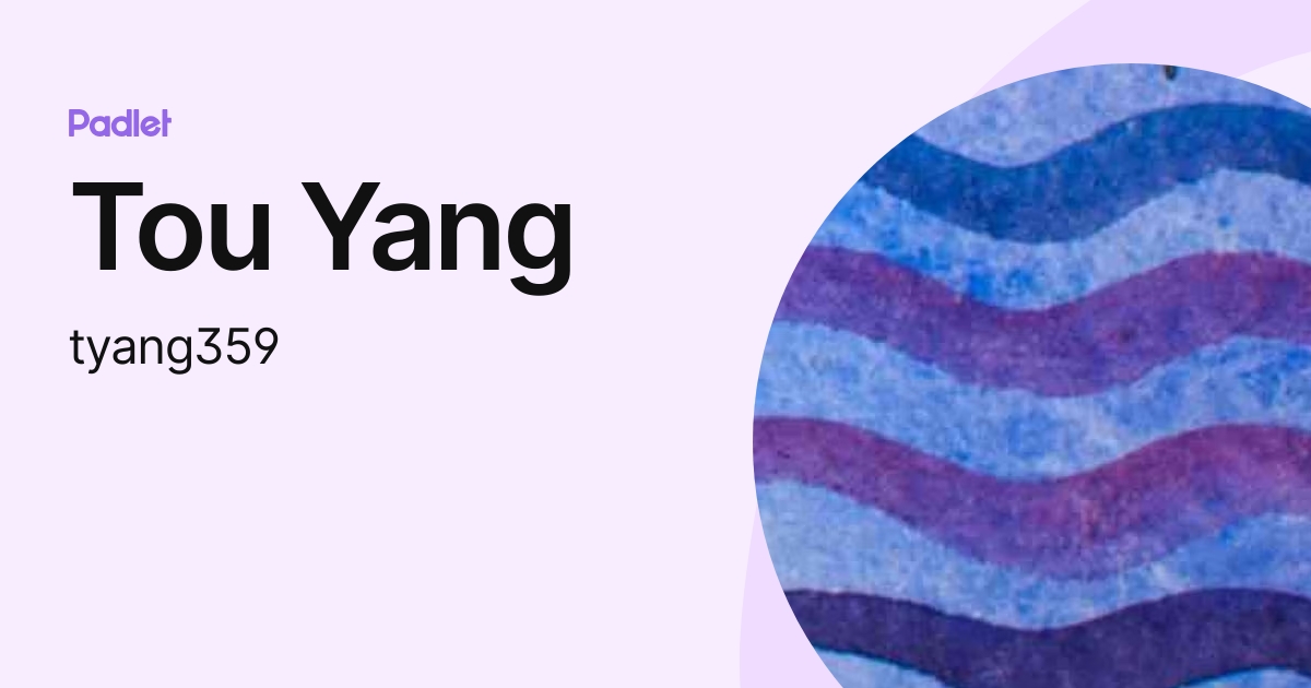 Tou Yang (tyang359) profile | Padlet