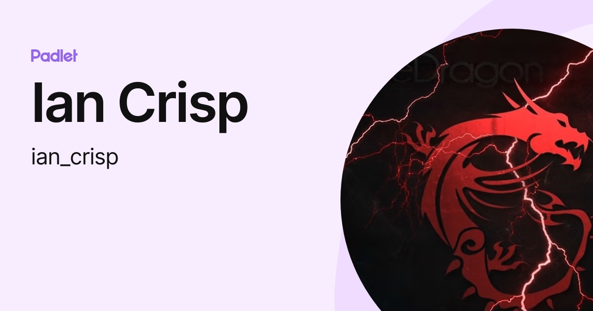 Ian Crisp (ian_crisp) profile | Padlet