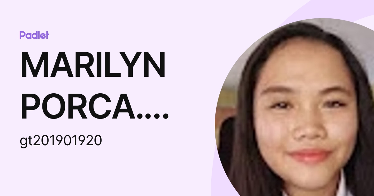 MARILYN PORCA. CORONEL (gt201901920) profile | Padlet