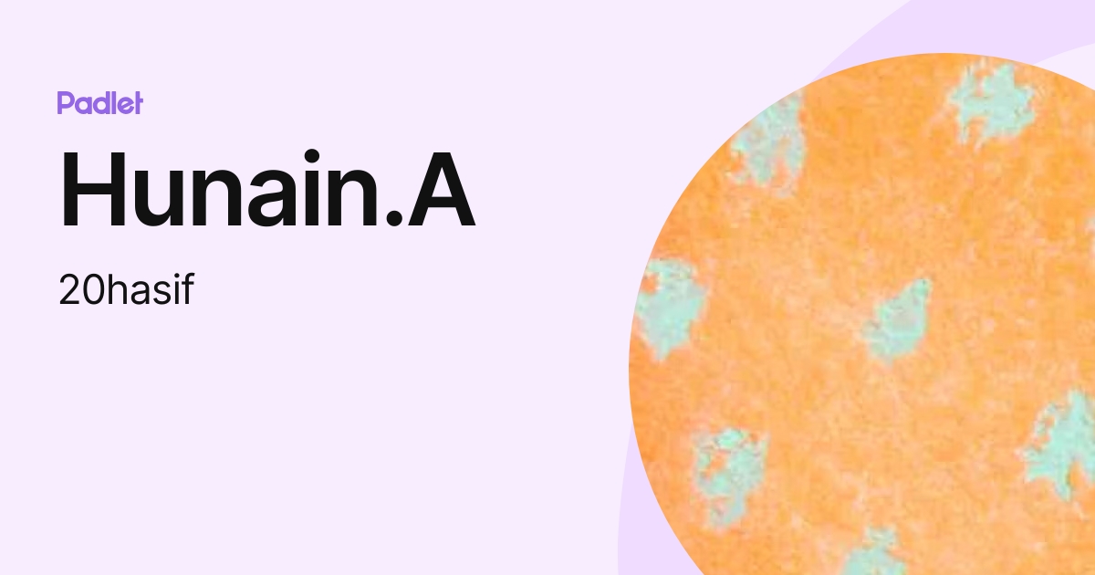 Hunain.A (20hasif) profile | Padlet